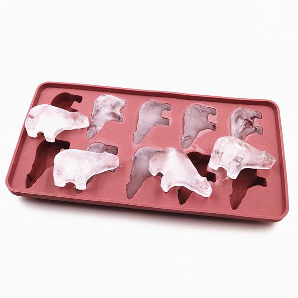 商品名：シロクマ型 シリコン製製氷皿サイズ：21.5×11.3×2.5cmアイス：4.8×2.3cm重さ：148gカバー：付き素材：食品級シリコン◆ノーストレス製氷： 柔軟なシリコン製。軽い力で氷がポンッと飛び出します。◆衛生的＆視認性抜群...