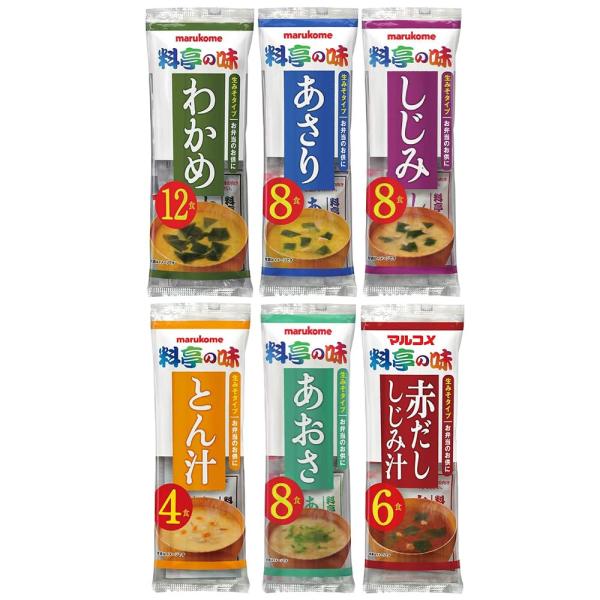 「商品情報」説明商品の説明人気のマルコメ　料亭の味シリーズ。お湯を注ぐだけの簡単調理で忙しい朝やお昼にもオススメ！ ごはんやお弁当との相性も良くお湯を注すだけで本物感溢れるおみそ汁が出来上がります。原材料・成分【わかめ】米みそ（国内製造）、...
