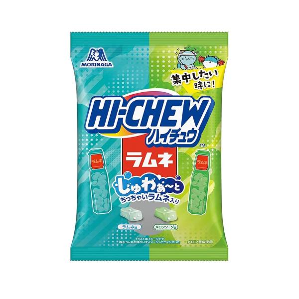 賞味期限 2026.10.31になります。またポスト投函での配達となります。あらかじめご了承のうえ購入くださいませ。ちっちゃいラムネ入りのハイチュウです。噛み応えのある独自食感とラムネのしゅわしゅわ食感が楽しめます。ラムネ味とメロンソーダ味...