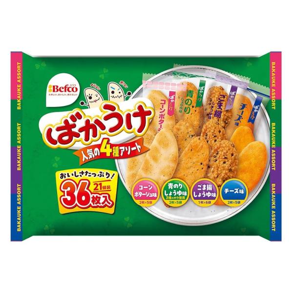 「商品情報」商品紹介人気な４種類のおせんべいが入った大袋商品原材料・成分青のりしょうゆ味　米粉（うるち米（豪州産、国産、米国産））、うるち米（米国産、国産）、植物油脂、でん粉、しょう油（小麦・大豆を含む）、砂糖、醸造調味料、あおさ、青のり、...