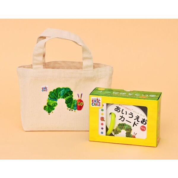 大人気のはらぺこあおむし『あいうえおカードnew』と、特製のトートバッグがセットになりました！・『あいうえおカードnew』…生き物や食べ物、自然、身近な動作などを“あ”から“ん”までのひらがな46文字を含む言葉と、エリック・カールの色鮮やか...