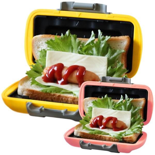 【ハーフホットサンド レシピ付×2個セット】電子レンジでホットサンドが作れる！食パン1枚で簡単ハーフホットサンドが作れ、たったの3分で耳までカリッと焼きあがります。具材を挟んだらレンジに入れるだけ！丸ごと水洗い可能だからお手入れも楽々です。...