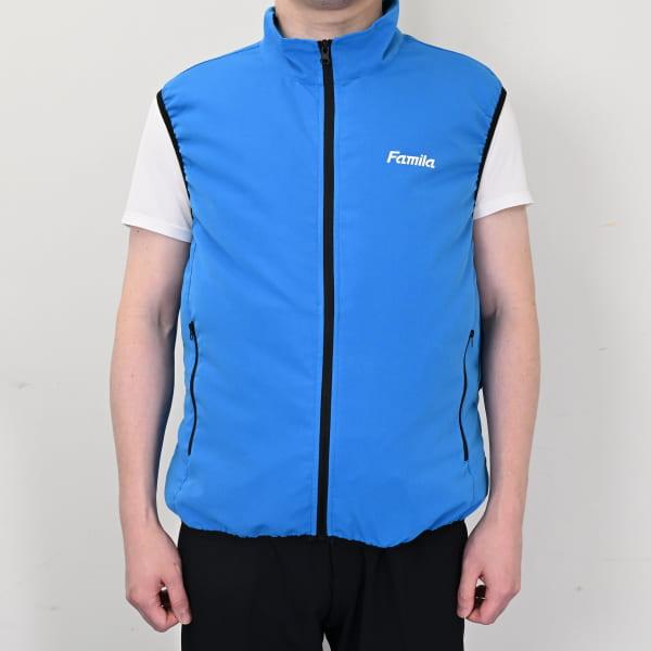 【ファミラ クールファンベスト ACアダプター＋モバイルバッテリー付き】サッと羽織るだけで暑さ対策！ダブルファンで空気を循環していつでも涼しくしてくれます。暑さが厳しいシーンで大活躍！ 汗を大風量で蒸発させて涼しく快適になります。●作業しや...