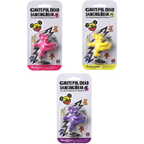 【グレイトフルデッド ダンシングベアー カークリップ＆ハンギング エアフレッシュナー】伝説のロックバンド「グレイトフルデッド」のマスコット「ダンシングベア」が香り付きキャラクターフィギュアで登場。1965年に結成されたグレイトフルデッドのア...