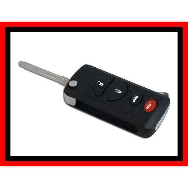 ■クライスラー、ダッジ車用キーレスリモコン（4ボタン）付ブランクキー（フリップタイプ）です。キーレスリモコンの基板を移植していただき、ブランクキーのブレードに溝切加工を行なっていただくことで、キーレスリモコン一体型のキーにすることができます...