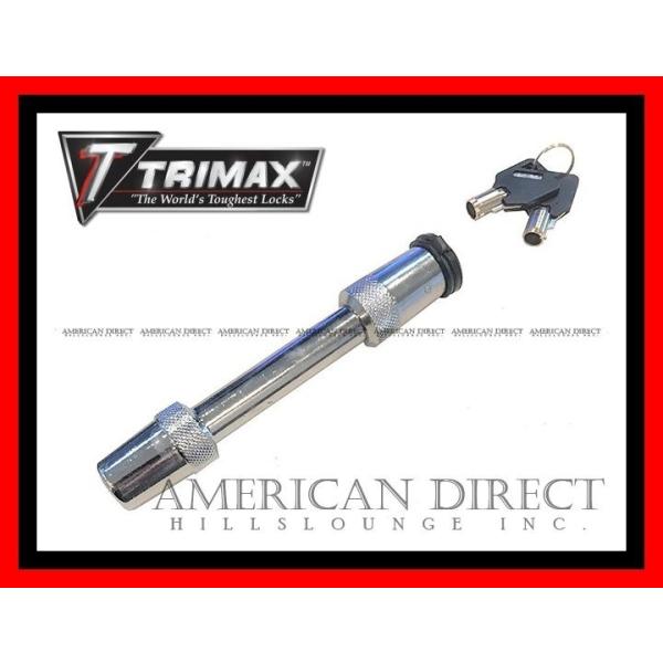■米TRIMAX社製のヒッチピン(鍵2本付き）です。アメ車(ハマーH2・H3、エスカレード、サバーバン、タホ、ダッジラム、ラングラーetc.）のヒッチカバーを固定するのに最適です。トリプルクローム仕上げになっておりますので見た目もとても綺麗...