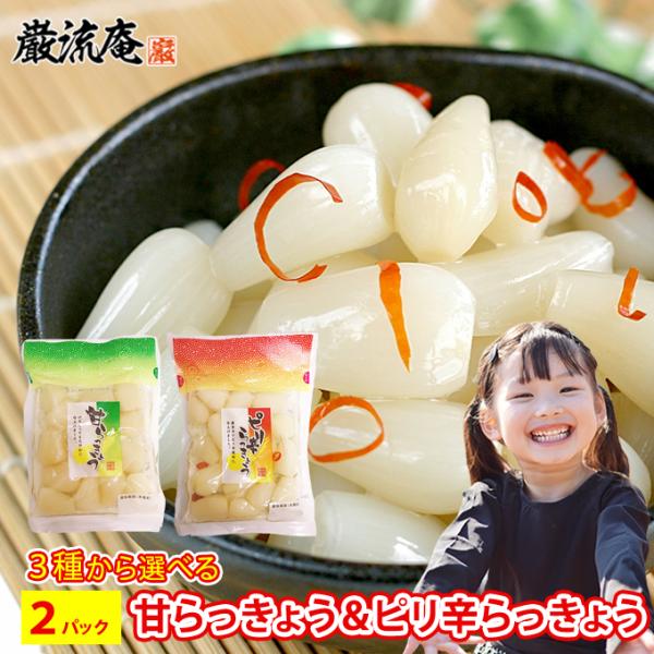 ポイント利用 お試し商品 サンプルポイント消化 3種から選べる 甘らっきょう ピリ辛らっきょう 100g×2パック【送料無料】ポイント消化にもおすすめです！はちみつを使ったまろやか甘らっきょうと、唐辛子の入ったピリ辛らっきょうの2種類からお...