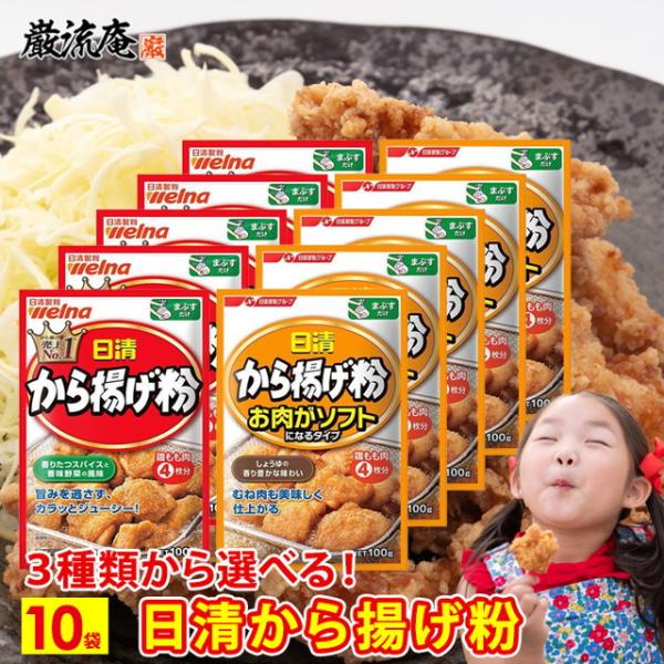 ポイント利用 お試し商品 サンプルポイント消化 カラッとジューシーお肉にまぶすだけ3つの組み合わせから選べる！日清フーズ から揚げ粉 10袋まぶすだけで手軽な「日清から揚げ粉」と「日清から揚げ粉＜お肉がソフトになるタイプ＞」の2種類、3つの...