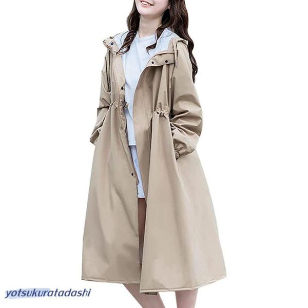 オープンファスナー式スムーズに着脱できるオープンファスナーを採用、急な雨でもサッと着ることができます。おしゃれなレインコートは、雨の日もおしゃれなコーディネートを楽しむことができます。二重つば付きレインコートは視界と防水性を限に高める二重構...