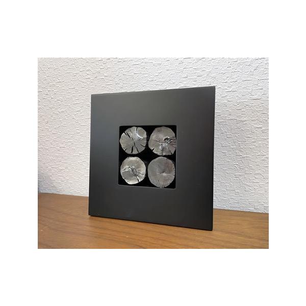 備長炭インテリア アートフレーム 黒Dタイプ ミニ備長炭×木製フレーム（ツヤ消し黒）15×15×深さ4.5cm　重さ 約200g※備長炭は天然素材の為、形、サイズなど異なる場合があります。予めご了承下さい。おしゃれ 空間 トイレ 玄関 消臭...