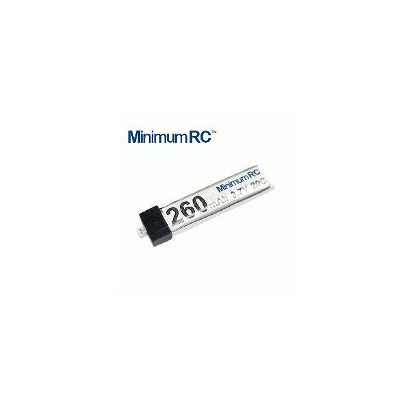 3.7V260mA20C LIPO　MINIMUMRC推奨バッテリー【スペック】重量　6gサイズ　53*12*6(ミリ)コネクターJST1.25mm