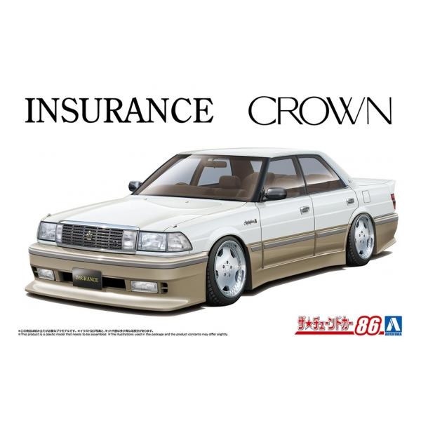 アオシマ ザ・チューンドカー No.86 1/24 インシュランス UZS131 クラウン '89（トヨタ） プラモデル 模型 6790V8を讃えよう●インシュランスフルエアロ●ヴァレンザスポーツマフラー●18インチシュティッヒディッシュホ...