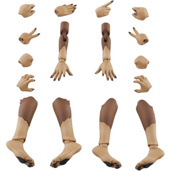 【発売日：2026年06月30日】アオシマ No.KO-02RJW けもプラ アーム&amp;レッグパーツセット 01 [ニホンオオカミカラー] nonスケール ABS&amp;PVC製 プラモデルよりこだわったケモノスタイルを。好みの姿に...