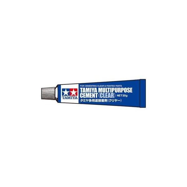 接着剤タミヤ多用途接着剤(クリヤー)TAMIYA MULTIPURPOSE CEMENT (CLEAR)【 透明部品やメッキ部品の接着に最適 】 透明部品やメッキ部品の接着に適した透明度の高い接着剤です。塗装面を溶かしにくいので、塗装したパ...