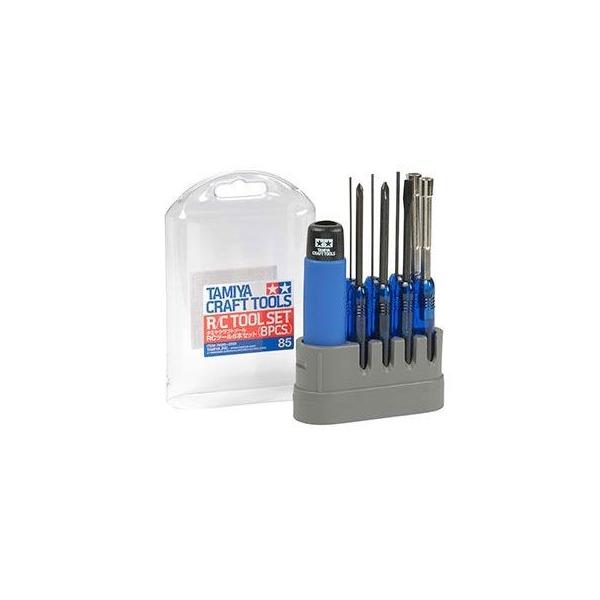 ドライバー No.85RCツール8本セットR/C TOOL SET (8PCS.)【 RCモデルの組み立てはおまかせ 】 RCモデルの組み立てに最適なドライバーを揃えました。プラスドライバーMとL、マイナスドライバーをはじめ、5.5mmと7...