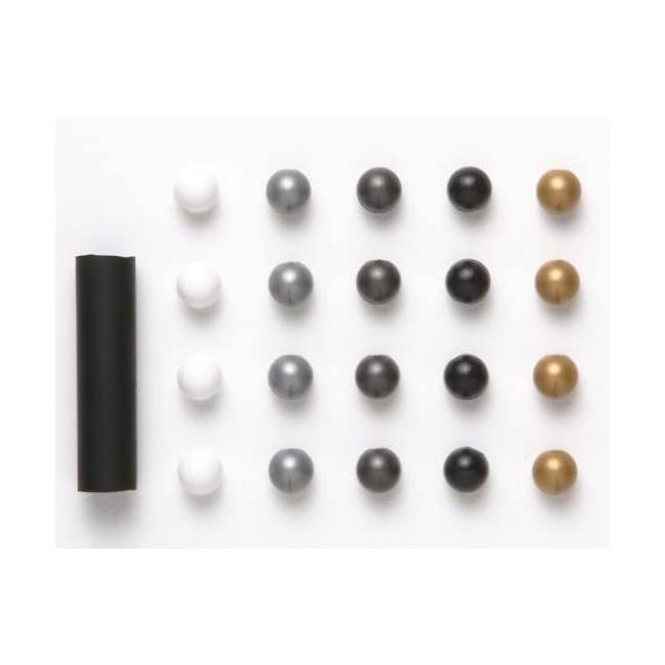 ミニ四駆グレードアップパーツ No.385ボールスタビキャップ （モノクロ）STABILIZER BALL CAP (MONOCHROME)【マシンの性能アップやセッティングに役立つパーツです】ロングビスセットやその他の様々な長さのネジと組...