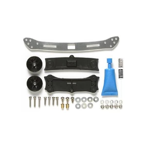 ミニ四駆グレードアップパーツ No.467リヤワイドスライドダンパーWIDE REAR SLIDING DAMPER●MA、AR、MS、スーパーIIシャーシのリヤに取り付けられるスライドダンパー。 ●2mm厚のアルミプレートと低摩擦樹脂パー...