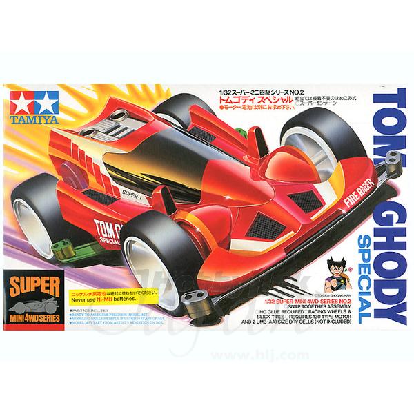 タミヤ 1/32 スーパーミニ四駆シリーズ No.2 トムゴディ スペシャル 19502 絶版 廃盤 希少 ミニ四駆【 レース装備を満載、ハイスピードバトルがたっぷり楽しめます 】 シャフトドライブ4WDのハイメカニズムで走りは高性能。友達...