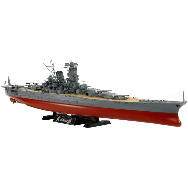 タミヤ 1/350 艦船シリーズ No.31 1/350 日本海軍戦艦 武蔵  プラモデル 78031【 大和と共に日本海軍が誇った巨大戦艦 】 大和型戦艦の二番艦として第二次世界大戦において日本海軍が建造、太平洋に君臨したのが巨大戦艦「武...