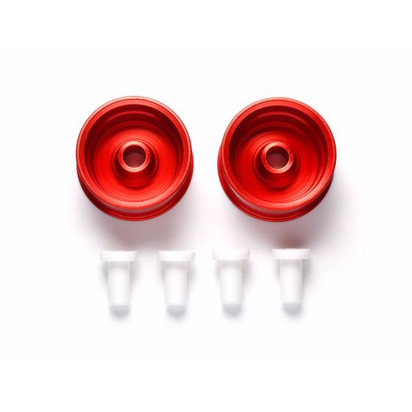 タミヤ ミニ四駆特別企画商品(パーツ) HG ローハイト用ディープリムアルミホイール （レッド2本）95403【 マシンのセッティングや性能アップに役立つパーツです 】　レッドアルマイト加工を施した質感の高いアルミホイール。奥行き感のあるデ...