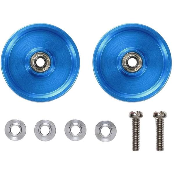 ミニ四駆特別企画（パーツ）HG 19mmオールアルミベアリングローラー (ブルー)HG 19mm ALUMINUM BALL-RACE ROLLERS (RINGLESS/BLUE)【 マシンの性能アップやセッティングに役立つパーツです 】...