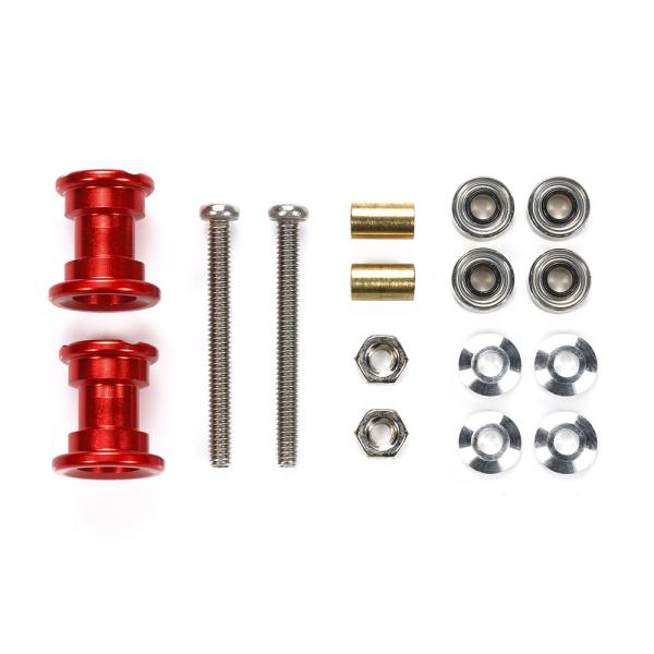 タミヤ ミニ四駆特別企画(パーツ) 軽量2段アルミローラーセット (9-8mm) レッド 限定 95562