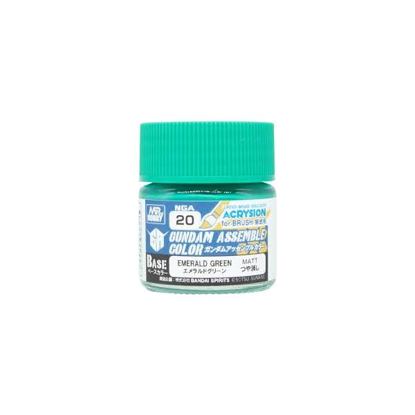 GSIクレオス 新水性カラーアクリジョン NGA20 ガンダムアッセンブルカラー エメラルドグリーン 10ml クレオス 塗料──「ガンダムアッセンブルカラー」に新色が登場!!発売以降、好評を博しておりますガンダムアッセンブルカラーに、9色...