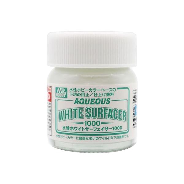 GSIクレオス 水性ホワイトサーフェイサー1000 40ml ホビー用仕上げ材 HSF02サーフェイサーに遂に水性版が登場です！昨年から発売されたリニューアル版水性ホビーカラーをベースに、開発された水性サーフェイサーです。溶剤匂いも少なく、...