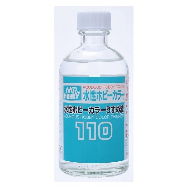 GSIクレオス 水性ホビーカラー うすめ液 110ml T110水性ホビーカラー用のうすめ液です。筆塗り時に塗りにくい場合には、ほんの少しうすめ液を添加してください。エアブラシ塗装の場合には、塗料1に対してうすめ液最大1の比率（1：1）で希...