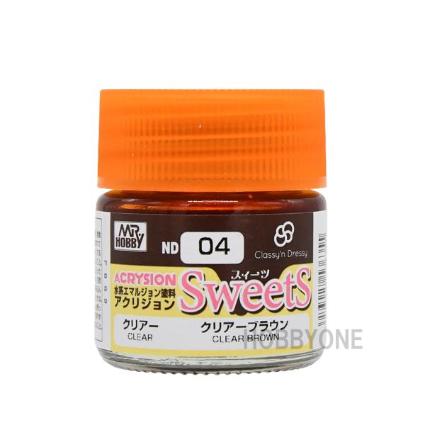 GSIクレオス アクリジョンスイーツカラー ND04 クリアーブラウン 10ml クレオス 塗料ミニチュア作家Le Sucre様監修の上、色味・つや感をミニチュアスイーツの塗装に最適化した塗料シリーズが登場します。安全性が高く、臭いもほとん...