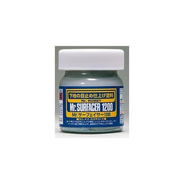 GSIクレオス Mr.サ−フェイサ−1200 SF286サーフェイサー1000よりも、さらに粒子が細かいのがMr.サーフェイサー1200です。キズの修正はもちろん、塗装前の下地作りに威力を発揮します。色は明るいグレーです。