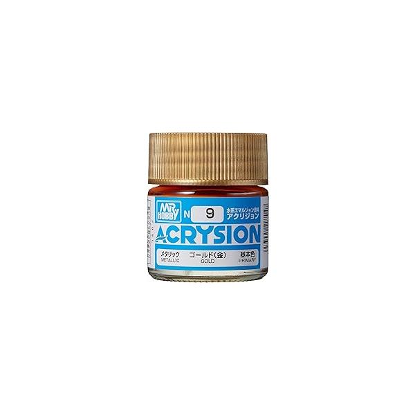 GSIクレオス N9 アクリジョンカラー ゴールド (金) メタリック 10ml 模型用塗料 N9