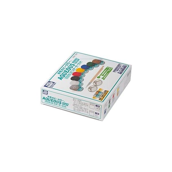 GSIクレオス 水性ホビーカラー スターターセット 模型用塗料 HS30●水性ホビーカラーセットが装いを新たにリニューアル！●塗装を始めるのに最適なスターターセットです。●金銀を含む定番8色のほか、筆2本、塗料皿、メジャースプーンをセットし...