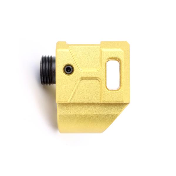 新品、未使用品です。HAED HC95 V1 (No Fins)をモデルにした14mm逆ネジ対応コンペンセイター素のままで14mm逆ネジに、付属のアダプターで11mm正ネジに装着可能左右にあるイモネジを締める事で、狙った位置での固定も行えま...