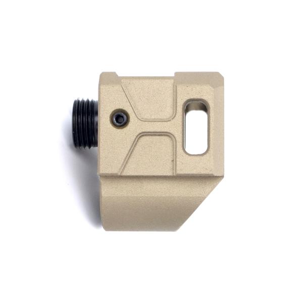 新品、未使用品です。HAED HC95 V1 (No Fins)をモデルにした14mm逆ネジ対応コンペンセイター素のままで14mm逆ネジに、付属のアダプターで11mm正ネジに装着可能左右にあるイモネジを締める事で、狙った位置での固定も行えま...