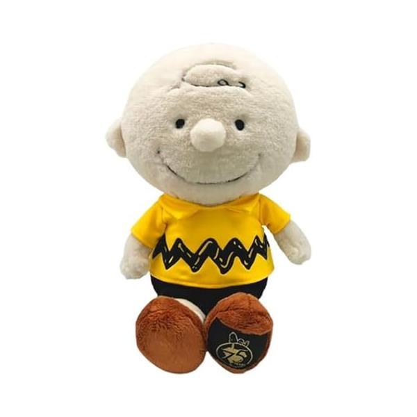 商品紹介ピーナッツ75周年を記念してスヌーピー 75th レトロ チャーリー・ブラウン Mサイズが登場。ぬいぐるみのボディはレトロ風ボアを使用。足底には75thの刺繍入り。安全警告なしサイズ：約H31×W25×D28cm