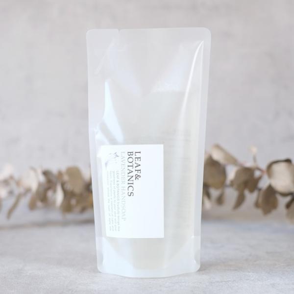【商品名】松山油脂 ハンドソープ ラベンダー 詰め替え用 エッセンシャルオイル アロマ LEAF&amp;BOTANICS  230ml【成分】カリ石ケン素地［洗浄］、水［溶媒］、グリセリン［保湿］、ラベンダー油［賦香］、アロエベラ葉エキス...