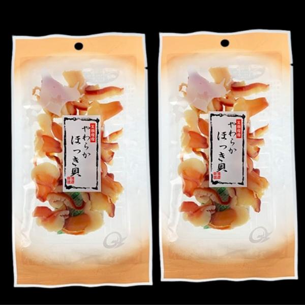 やわらかほっき貝 ほっき貝のひも 2袋 送料無料「ほっき貝のひも」を、コリコリした食感を残し、やわらかく、おつまみ用に味付けしました。そのままお召し上がりください。　・内容量：42g×2袋・商品形態：常温・賞味期限：商品パッケージに記載・保...
