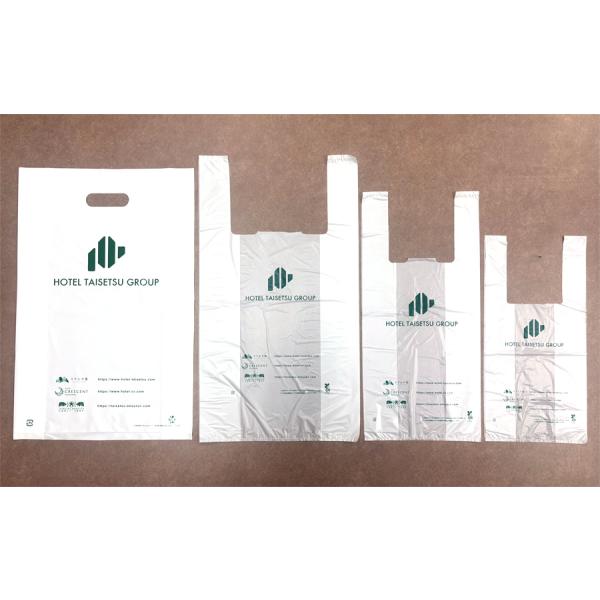 弊社作成レジ袋厚手ビニール　約495mm×320mmＬ　　約380mm×290mmＭ　　約320mm×210mmＳ　　約250mm×180mm