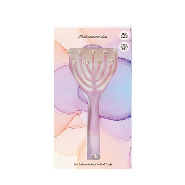片手でできるヘッドマッサージ＆手のひらケア頭皮スッキリ、気持ちいい！セルフケアで美髪へ！ハンドル部分のボールで手のひらのツボ押しケアも！●商品名：ヘッドコロコロ スリム●色：ピンク●材質：本体／ポリプロレン、金属ボール／素地：鉄、表面：ニッ...