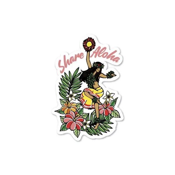 貼るだけでカスタマイズできる！TAMOデザインのオリジナルステッカー「Night Hula Girl」 Sサイズお手持ちのアイテムをハワイアンにカスタマイズできるオリジナルステッカー。耐水性があり比較的柔らかく曲面に貼る場合にも優れている素...