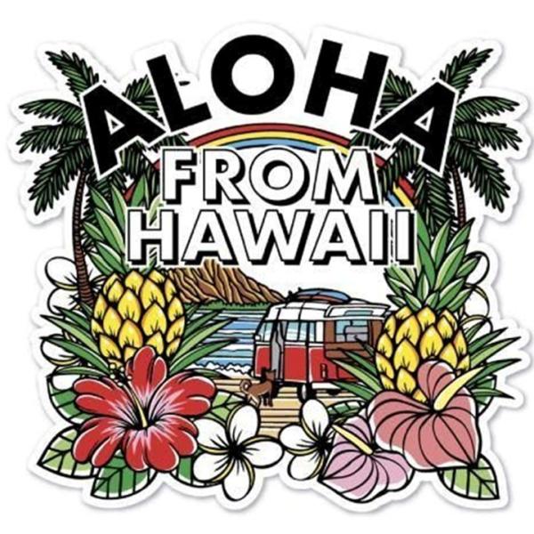 貼るだけでカスタマイズできる！TAMOデザインのオリジナルステッカー「Living the Van Life at Hawaii」 Lサイズお手持ちのアイテムをハワイアンにカスタマイズできるオリジナルステッカー。耐水性があり比較的柔らかく曲...