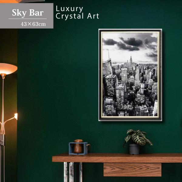 海外のインテリア展示会で大人気の【クリスタルピクチャー 】インパクトがあるアートの表面にアクリル樹脂でコーティングを施し、立体感のある仕上がりになっております。見る角度によりキラキラと光を反射し、違った表情が楽しめます。【サイズ】　W 43...