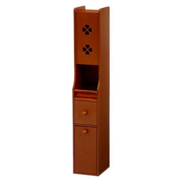 (約)幅15.5×奥行19×高さ93cm> トイレ収納 おしゃれ スリム 幅15.5cm 掃除用具 トイレラック ブラウン ピンク ホワイト 白
