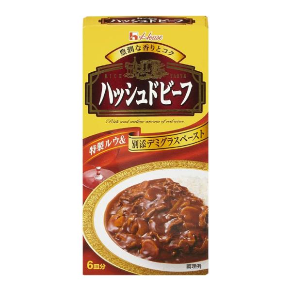 ボルドー産赤ワインの香りがきいた別添のデミグラスペーストと特性ルウで作る本格ハッシュドビーフの素です。賞味期間：製造より1年7ヵ月原材料ルウ：牛脂豚脂混合油(国内製造)、小麦粉、でんぷん、砂糖、玉ねぎ加工品、ブラウンルウ、トマトパウダー、デ...