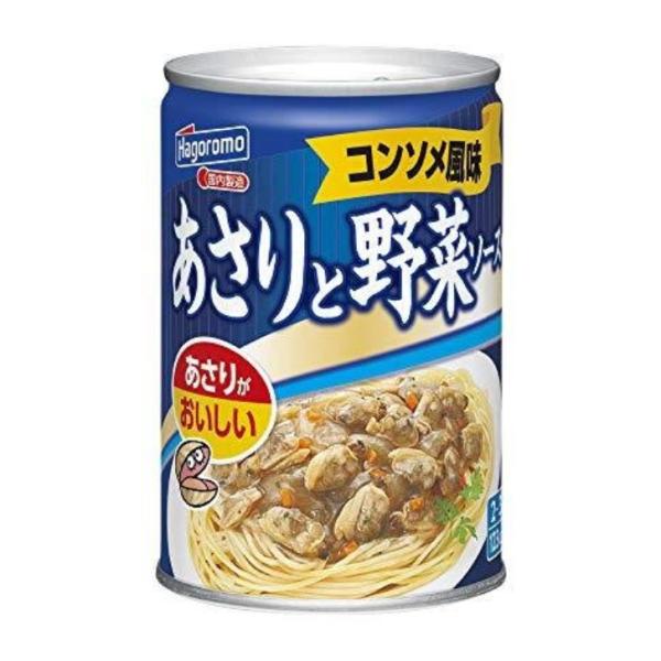 長期保存出来る缶入りパスターソースはパスタと併せローリングストックに最適です。たっぷりのあさりを入れたコンソメスープ仕立てのソースで温めても冷やしてもおいしく召し上がれます。賞味期間：製造より25ヶ月原材料：野菜(たまねぎ、にんじん)、あさ...