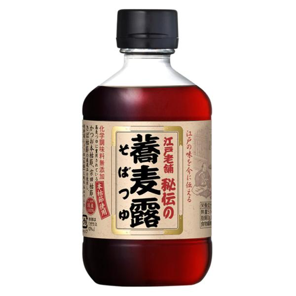 厳選した原料と技術を極めてつくり上げた逸品です。江戸のころから蕎麦つゆに重用されている、かつお本枯節（鹿児島）、宗田枯節（高知）、さば枯節（静岡）の厳選品を使用し、超特選しょうゆ「本膳」に純米本みりん、砂糖を加えて熟成させた本がえしを合わせ...