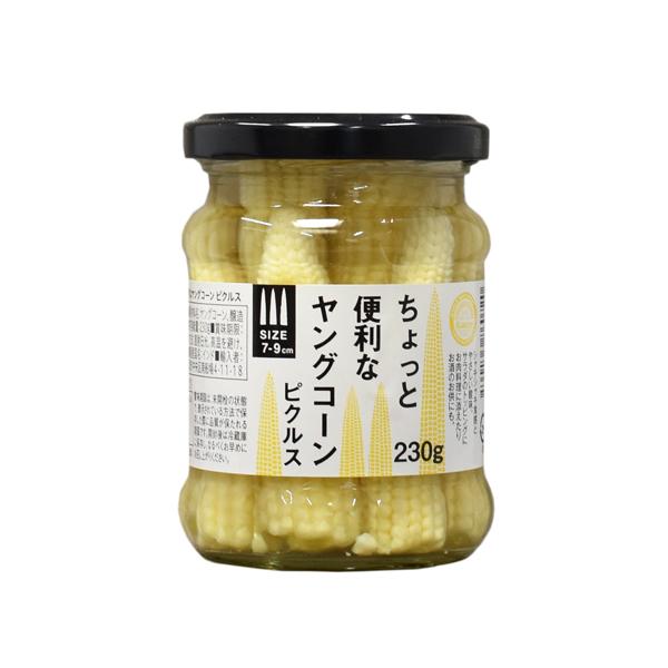 シャキシャキとした食感のヤングコーンを酢漬けにしました。トッピングやお口直しに。賞味期間：製造より３年原材料名:ヤングコーン、醸造酢、食塩栄養成分表示（100g当たり）推定値エネルギー：22.3kcalたんぱく質：1.0g脂質：0.3g炭水...