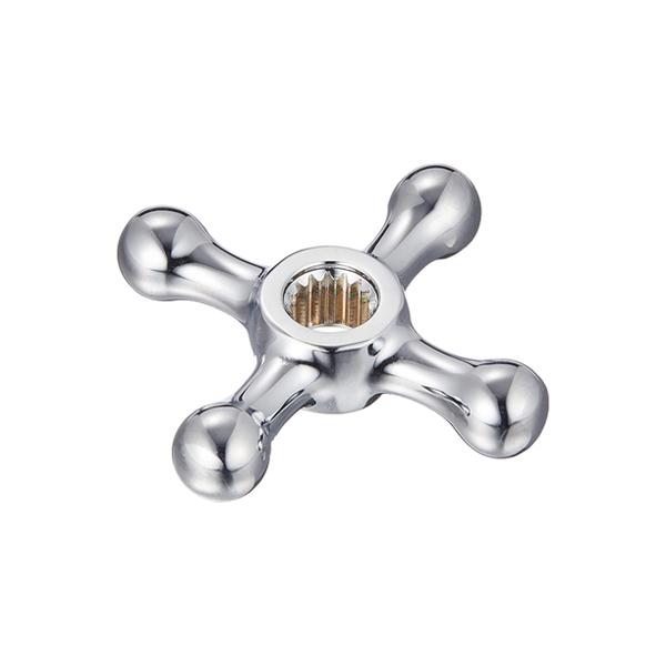 水栓金具用の取替えパーツ(ハンドル)です。※高温出湯用には陶器又は樹脂ハンドルをご使用ください。十字ハンドル/C・H文字小ねじ付きパック包装寸法：65(幅)×16(奥行)×95(高さ)mm