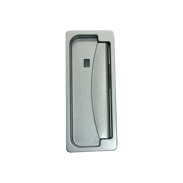 引き戸のロックボタン付き取っ手で、表面はシルバー色です。ロックボタン付きで施錠できるので、トイレや脱衣所に最適です。ロック機能のない引き手　1型　Jタイプ（シルバー）と間違いやすいので、よくご確認の上、ご購入ください。なお、この商品は、お届...